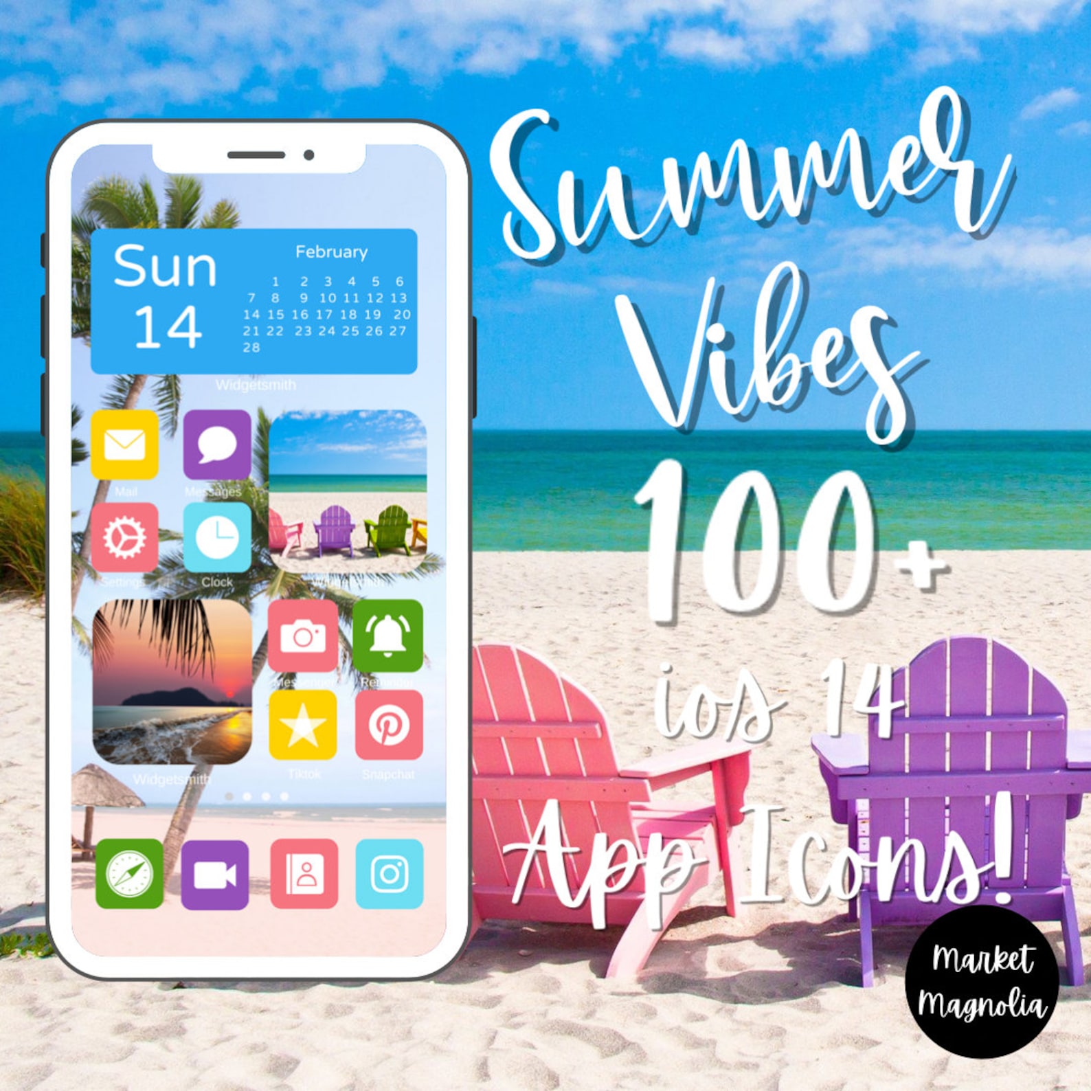 Summer Vibes IOS App Icons Ios Icons App Icons Aesthetic | Etsy