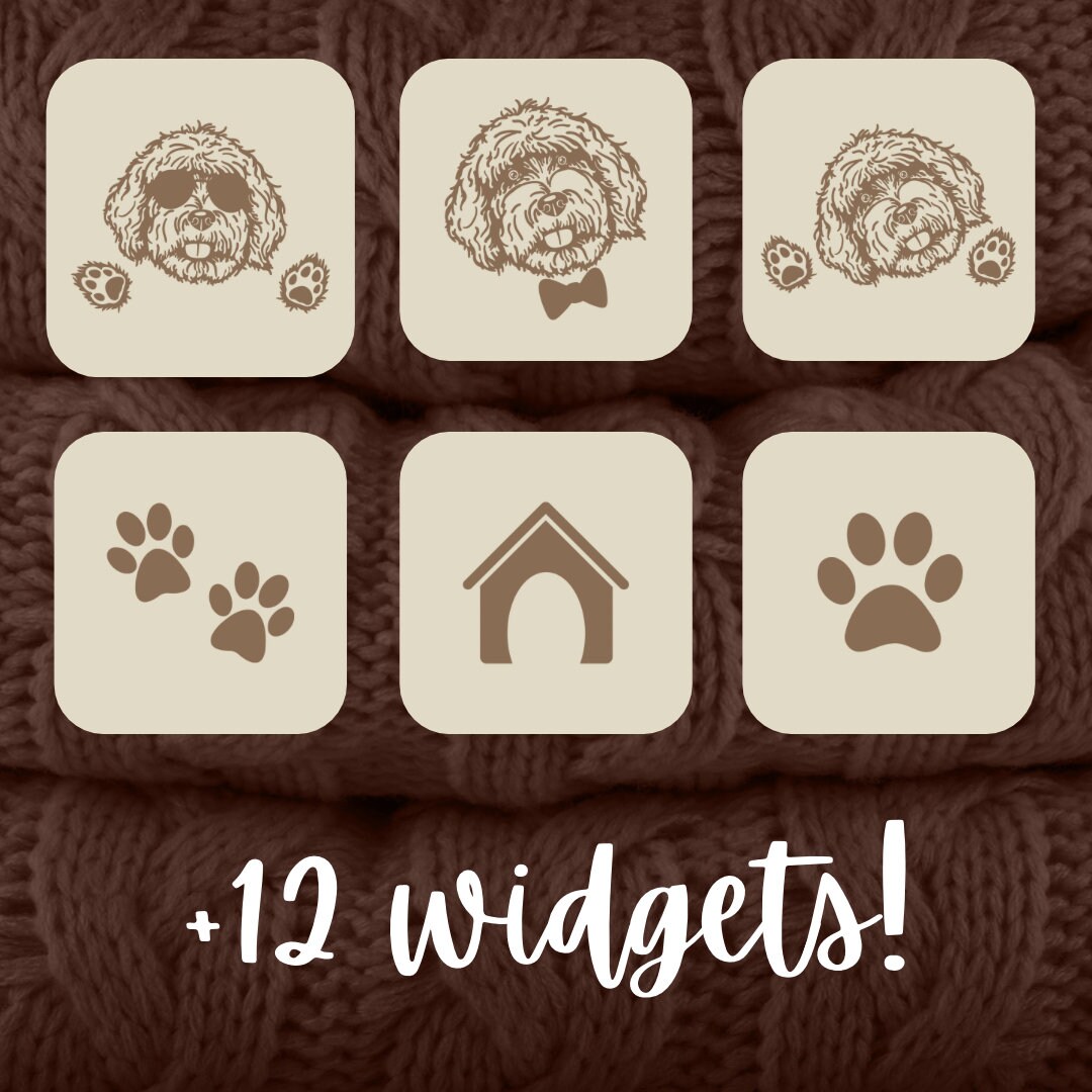 Golden Doodle Brown and Beige Ios 14 and Above App Icon Pack ...