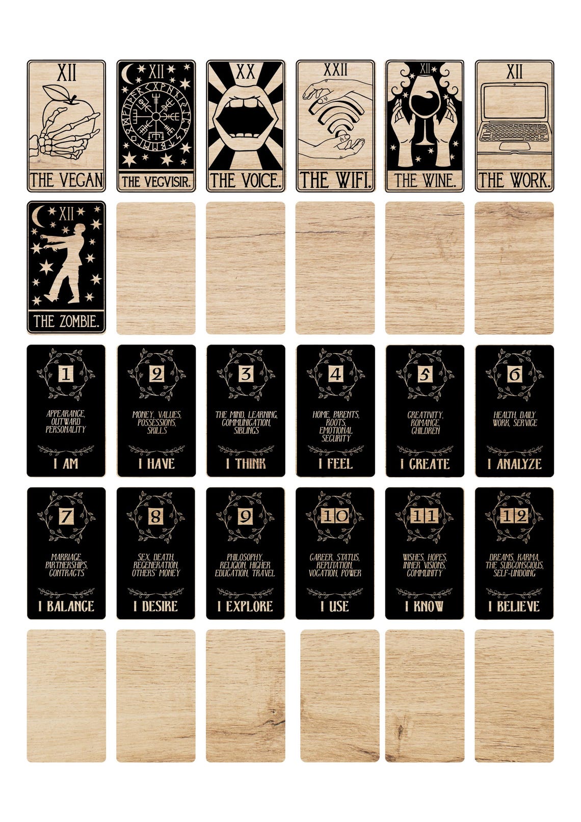The Nerd, Funny Wood Tarot Card Deck Sign, Gag Gift for Adults, Gothic ...