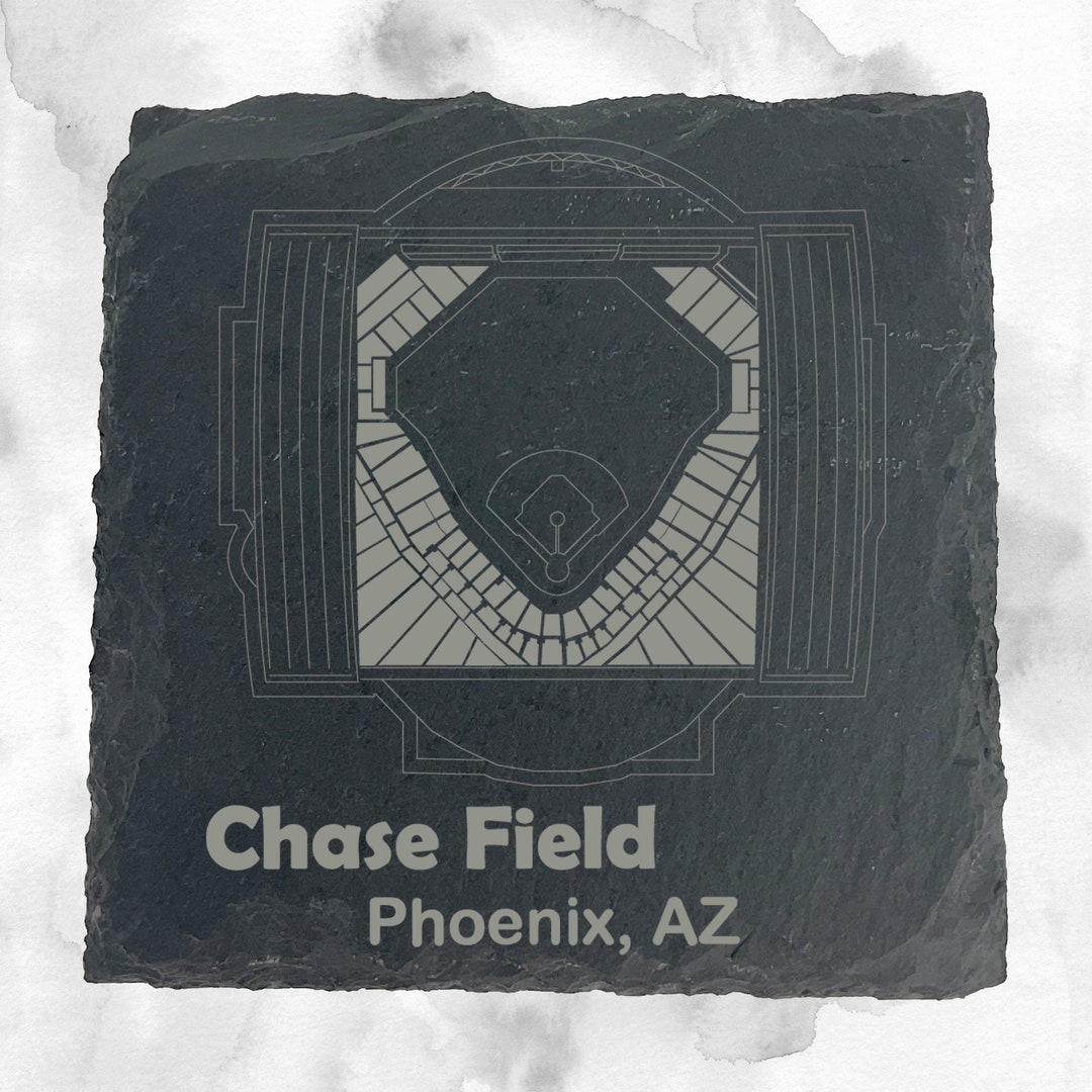 Set of 4 MLB Chase Field Laser Engraved Slate Coasters | Baseball Fan ...