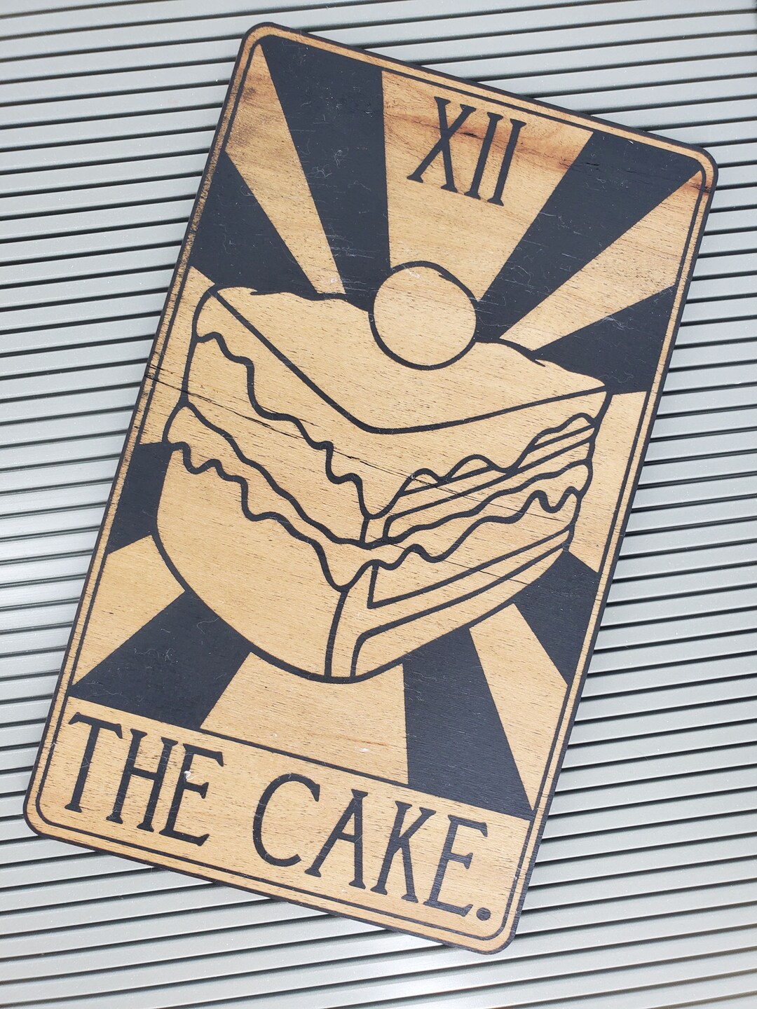 The Cake, Funny Wood Tarot Card Deck Sign, Gag Gift for Adults, Gothic ...