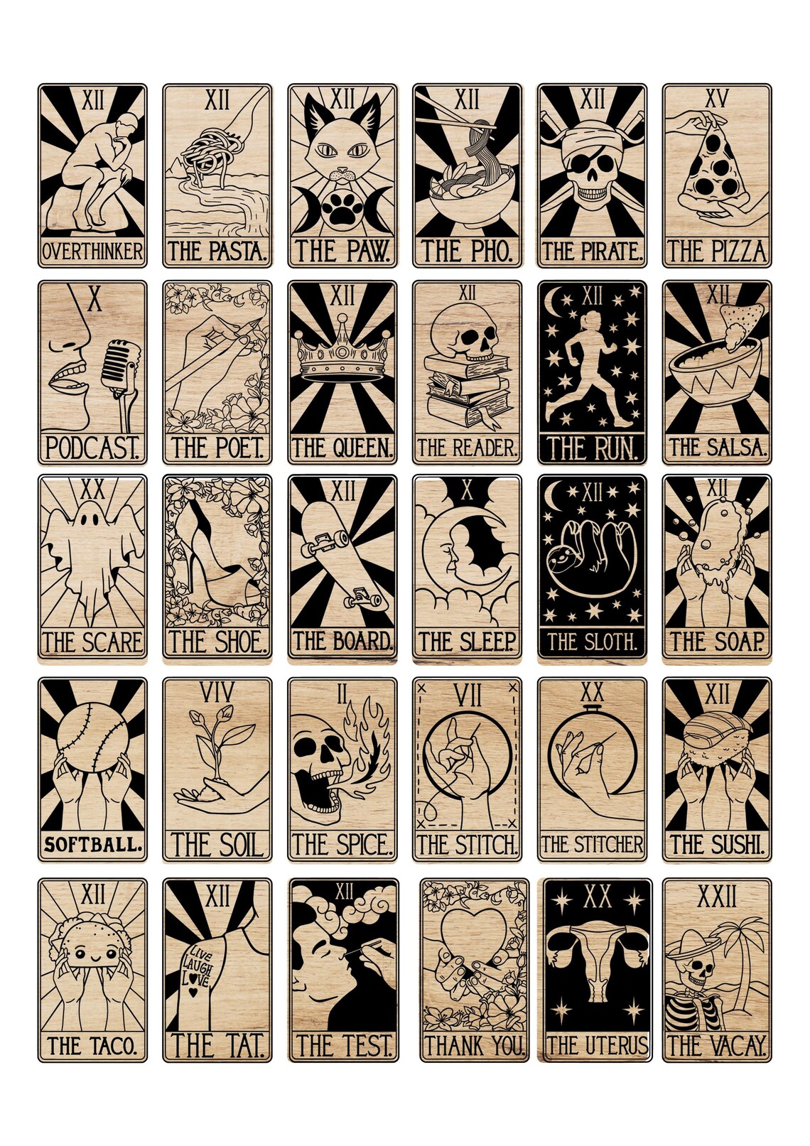 The Nerd, Funny Wood Tarot Card Deck Sign, Gag Gift for Adults, Gothic ...
