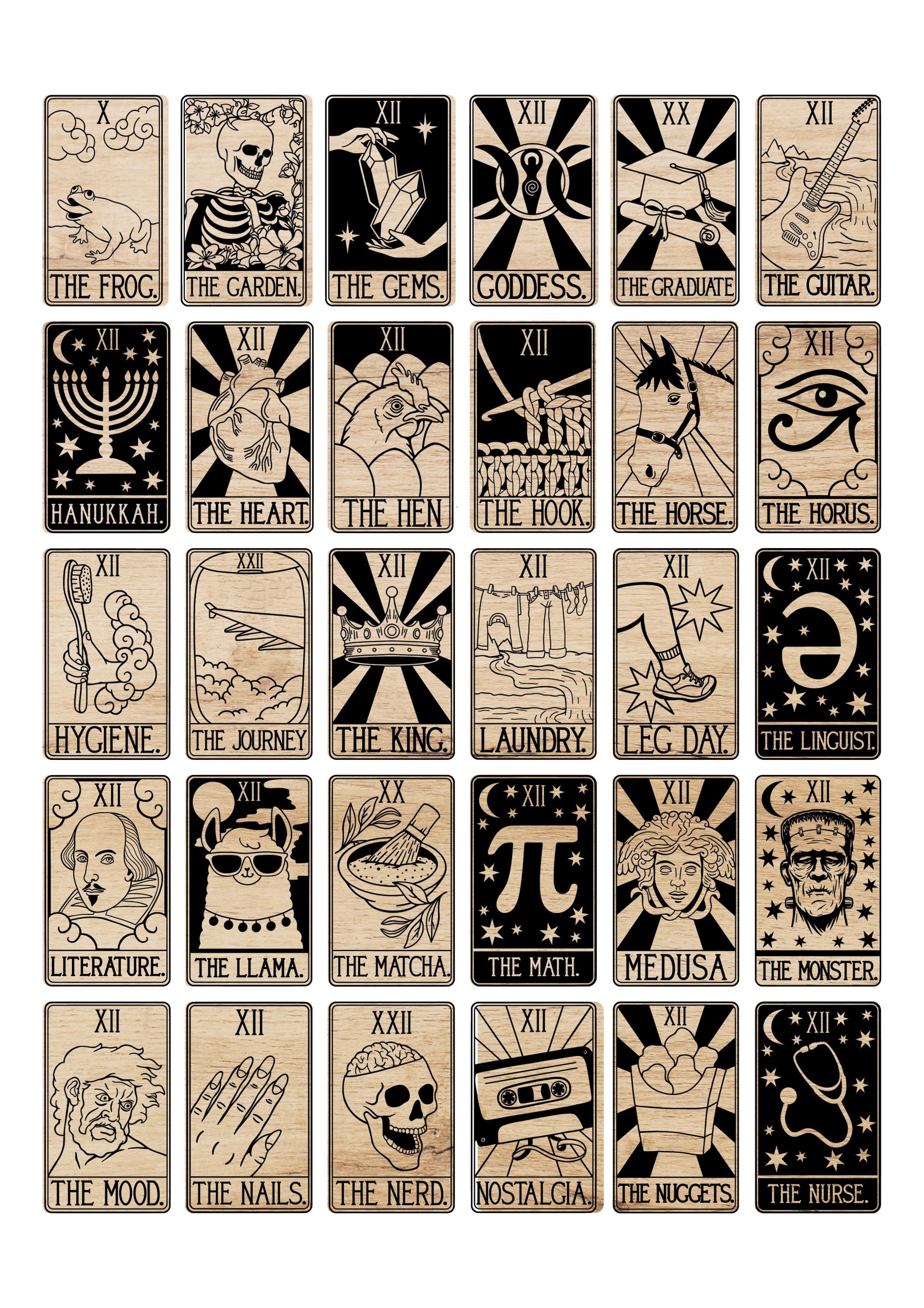 The Nerd, Funny Wood Tarot Card Deck Sign, Gag Gift for Adults, Gothic ...