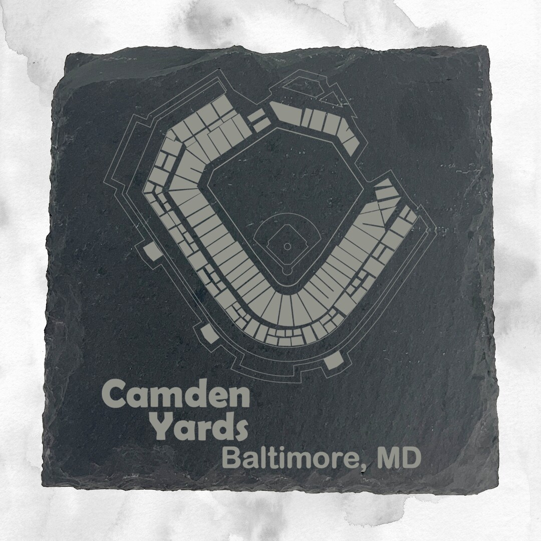 Set of 4 MLB Camden Yards Laser Engraved Slate Coasters | Baseball Fan ...