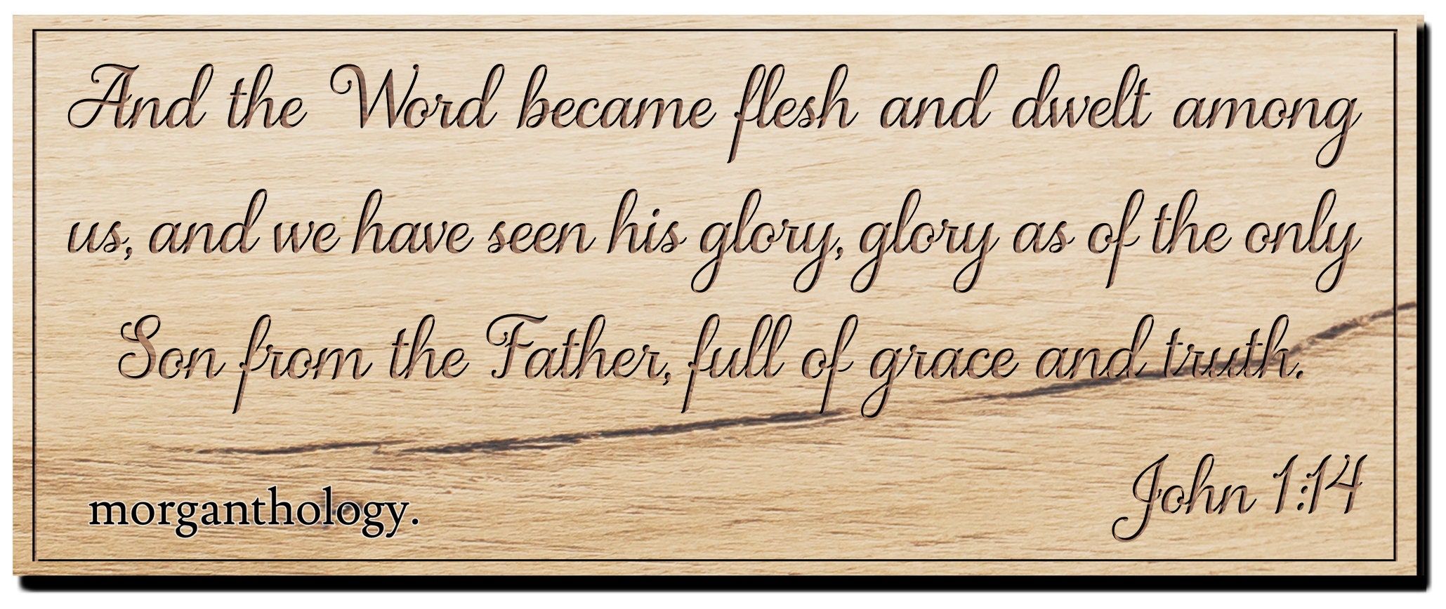 Laser Engraved Wood Sign With John 1:14 Bible Verse | Christian Wall ...