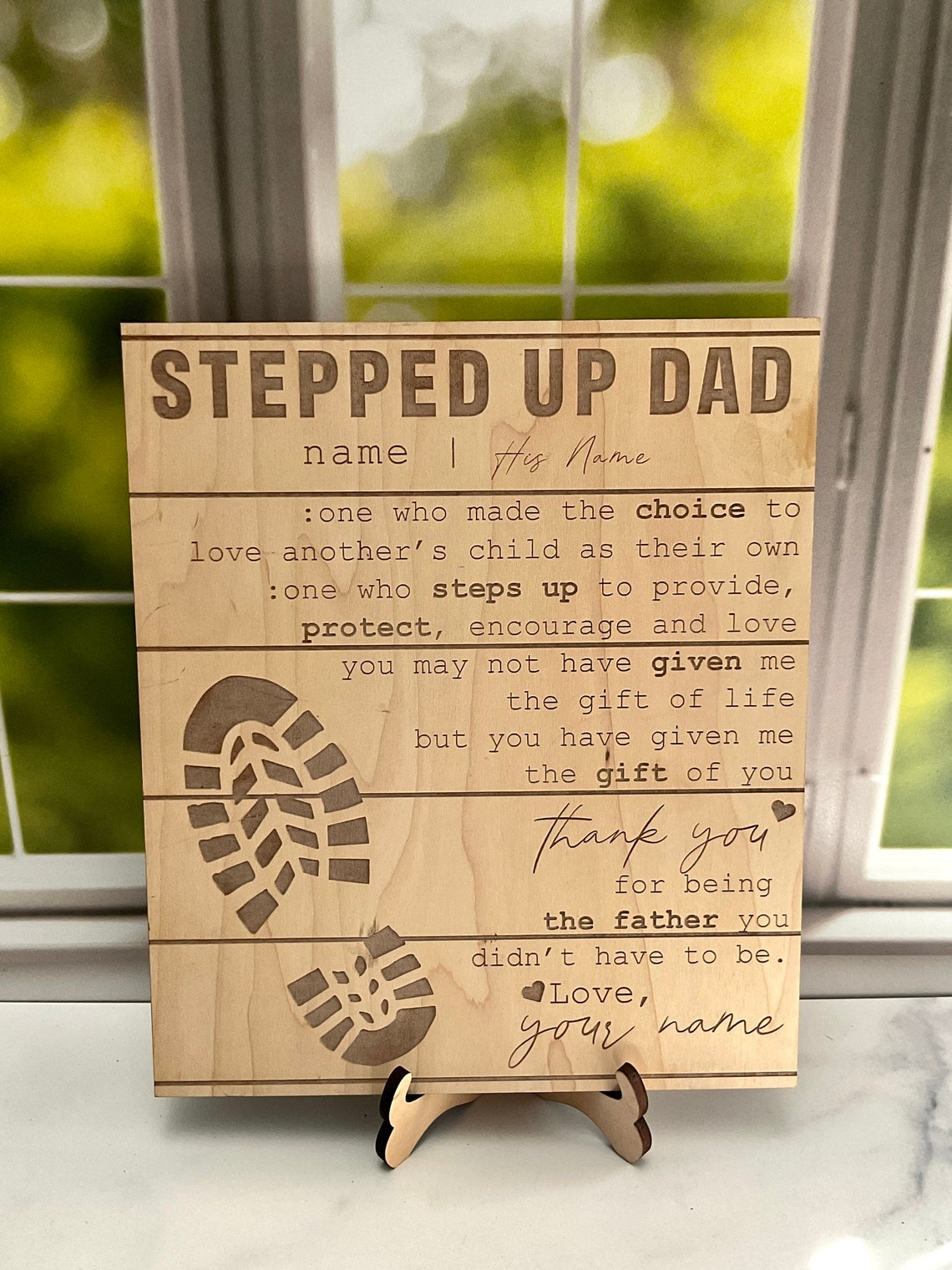 Personalized Father's Day Gift Wooden Sign, Step Dad Gift Idea, Stepdad ...
