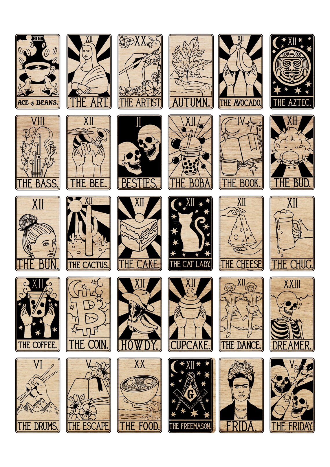 The Nerd, Funny Wood Tarot Card Deck Sign, Gag Gift for Adults, Gothic ...