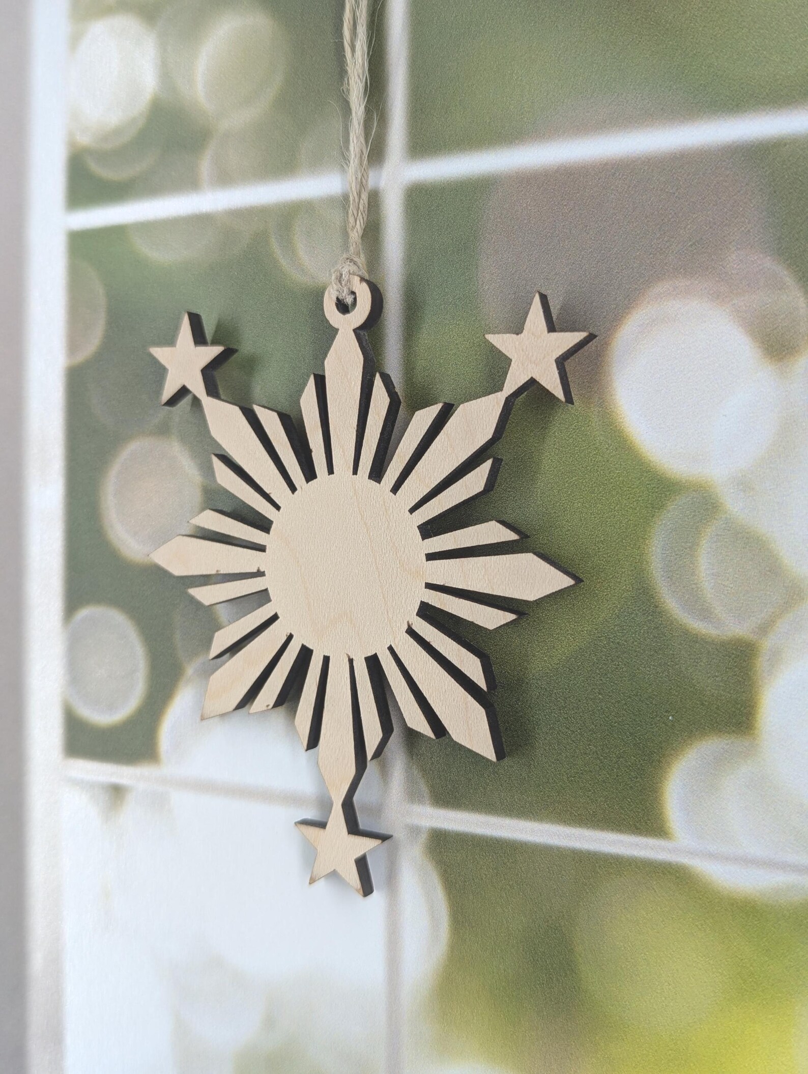 Filipino Star, Rear View Mirror Hanger, Wooden Ornament, Car Mirror ...