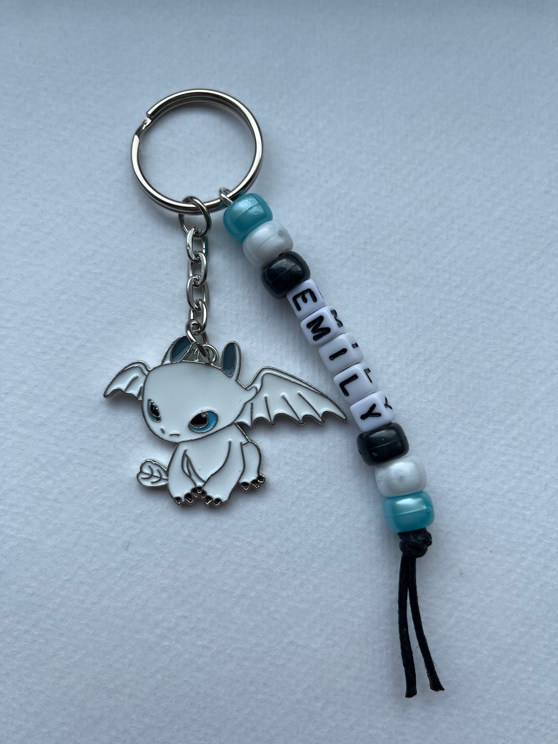 Personalised Name Key Chain Toothless Dragon Charm Keyring - Etsy