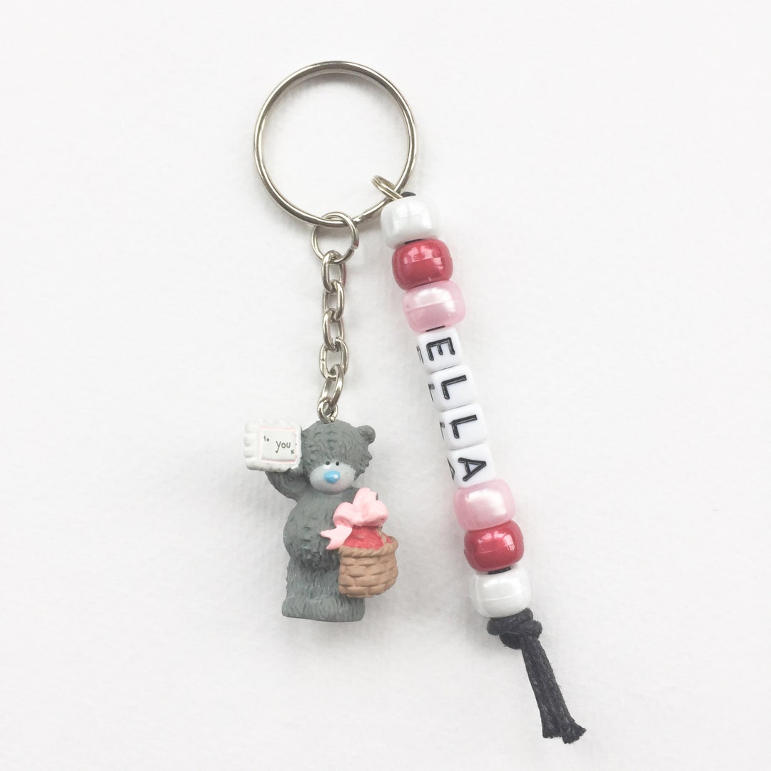 Personalised Name Me to You - Tatty Teddy Keychain Bead Keyring Gift ...