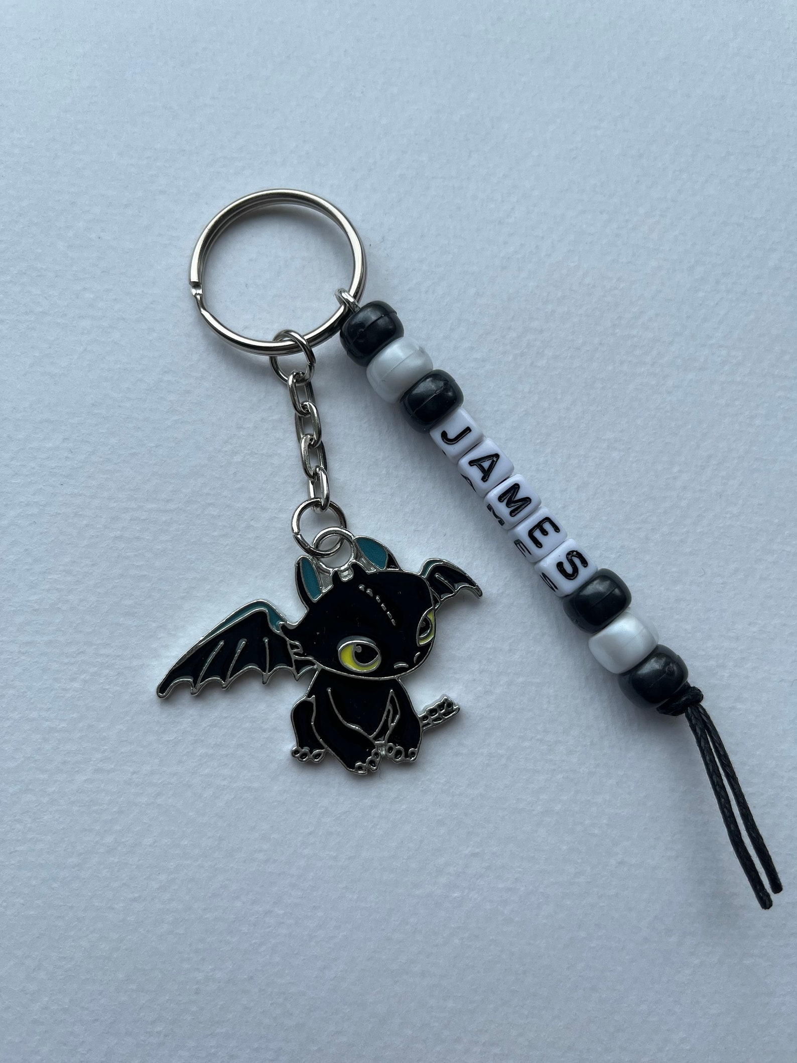 Personalised Name Key Chain Toothless Dragon Charm Keyring - Etsy