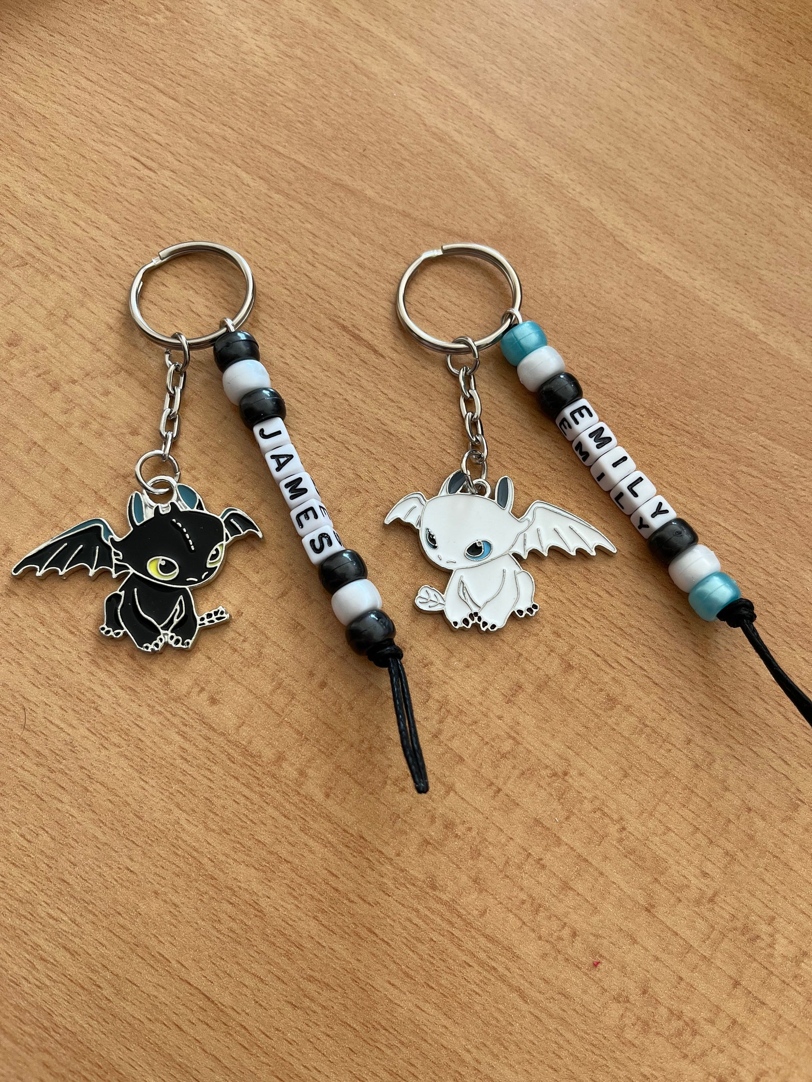 Personalised Name Key Chain Toothless Dragon Charm Keyring - Etsy