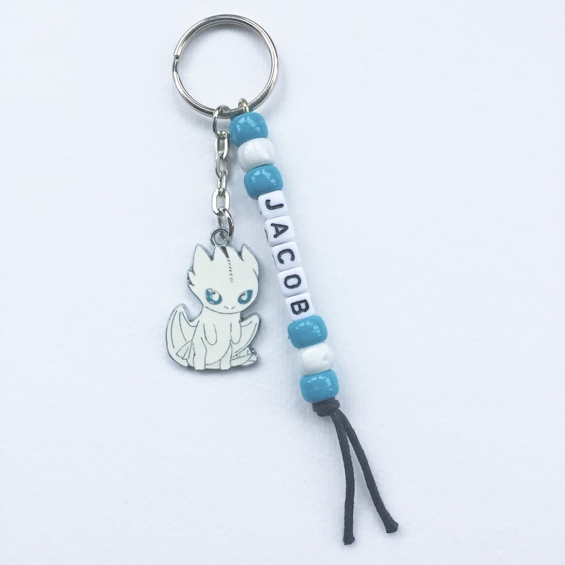 Personalised Name Toothless Dragon Charm Keyring Chain Enamel - Etsy