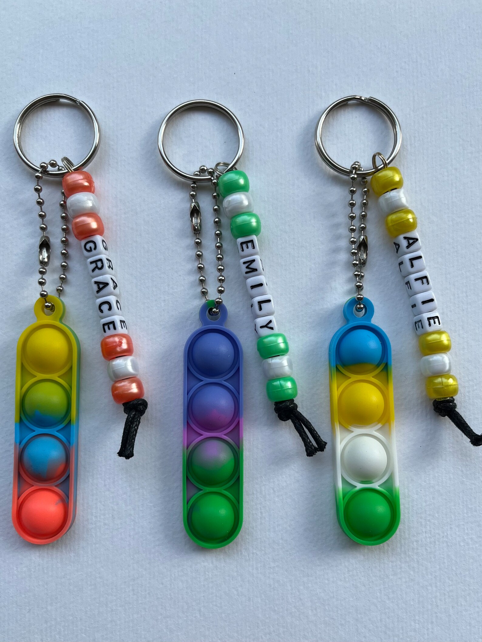 Pop It Fidget Keychain Personalised Keyring With Name Back to School ...