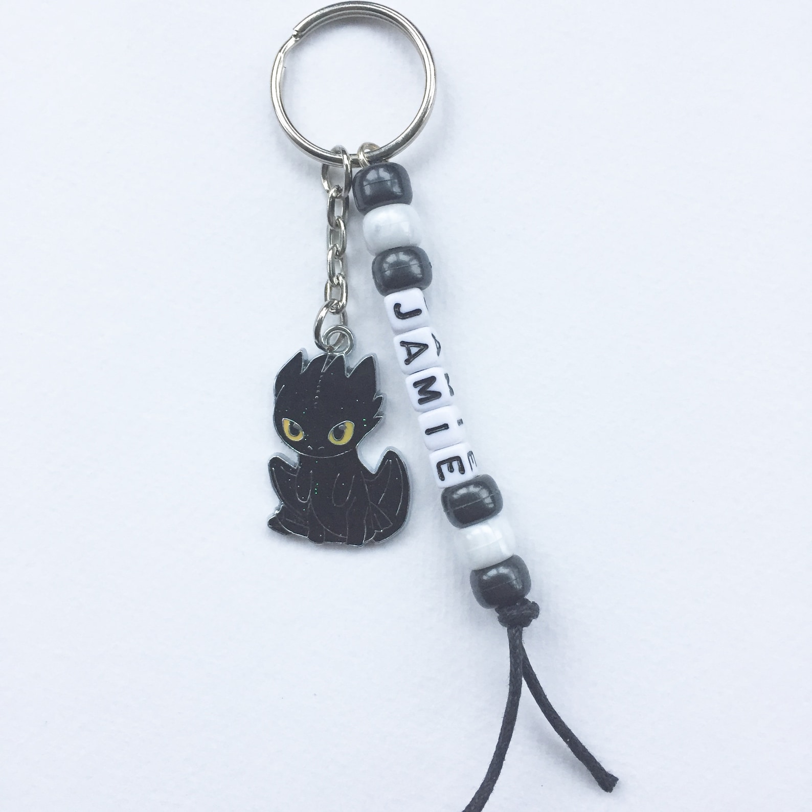 Personalised Name Toothless Dragon Charm Keyring Chain Enamel - Etsy