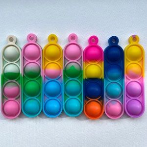 Pop It Fidget Keychain Personalised Keyring With Name Back to School ...