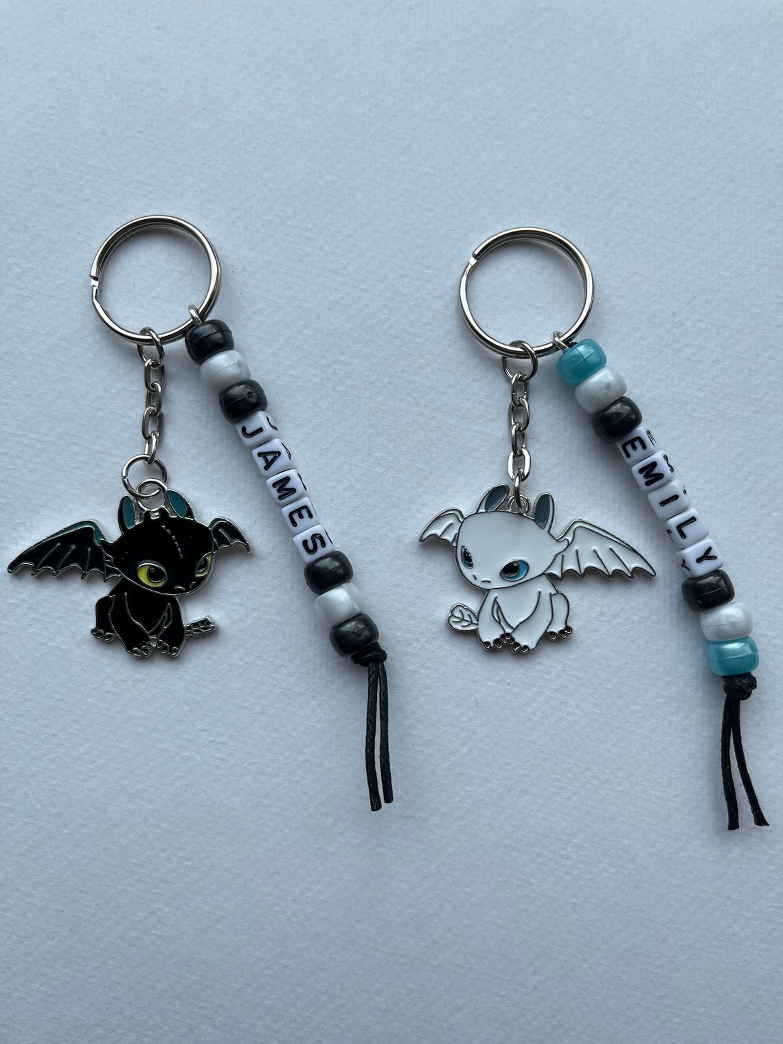 Personalised Name Key Chain Toothless Dragon Charm Keyring - Etsy