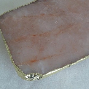 Rose Quartz Cheese Platter/tray Table Decor Natural Stone | Etsy