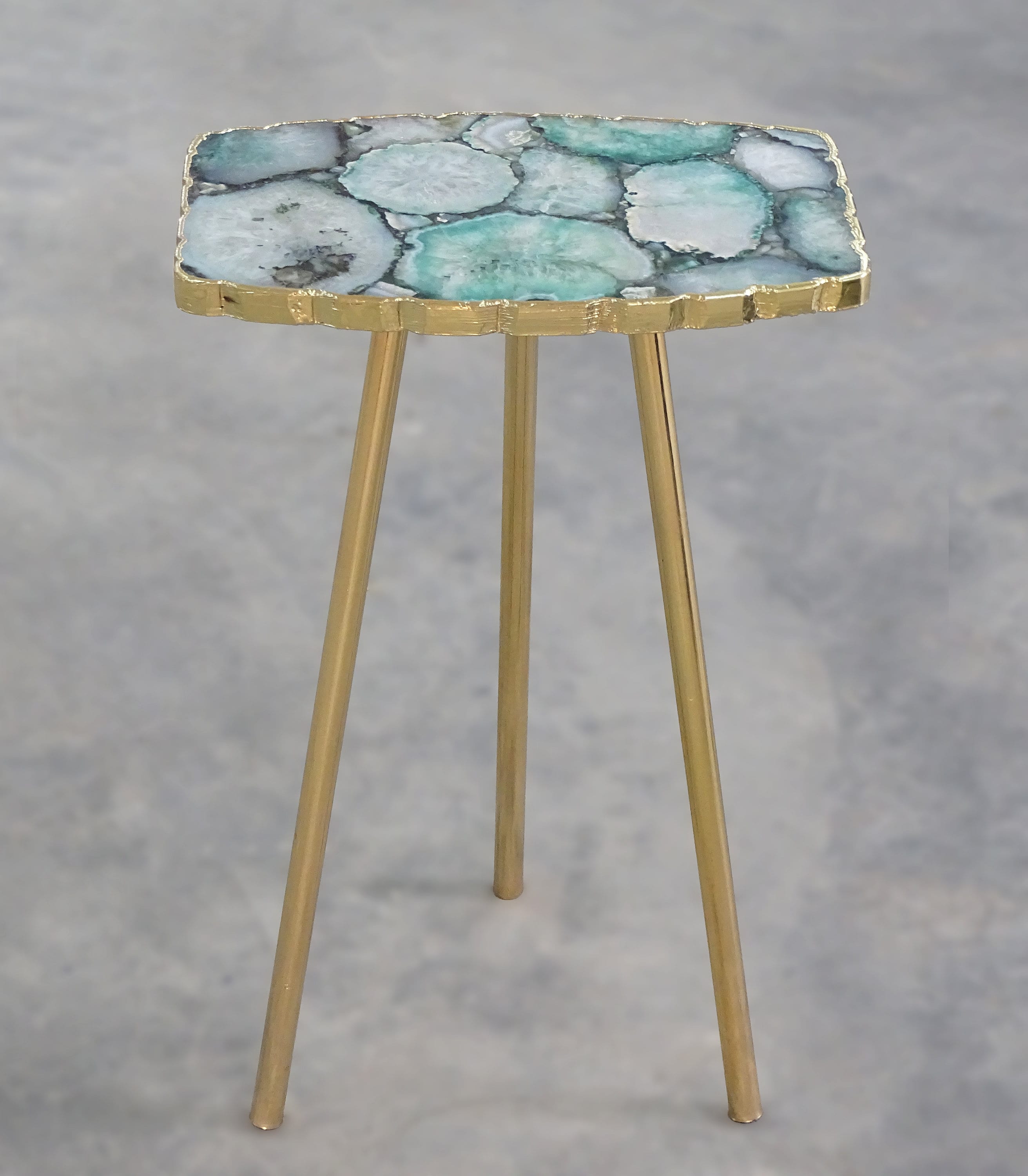 Green Agate Drink Table With Uneven Edges Composite Agate - Etsy