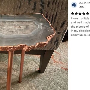 Gray Agate Drink Table, Single Slice Agate Drink Table With Natural ...