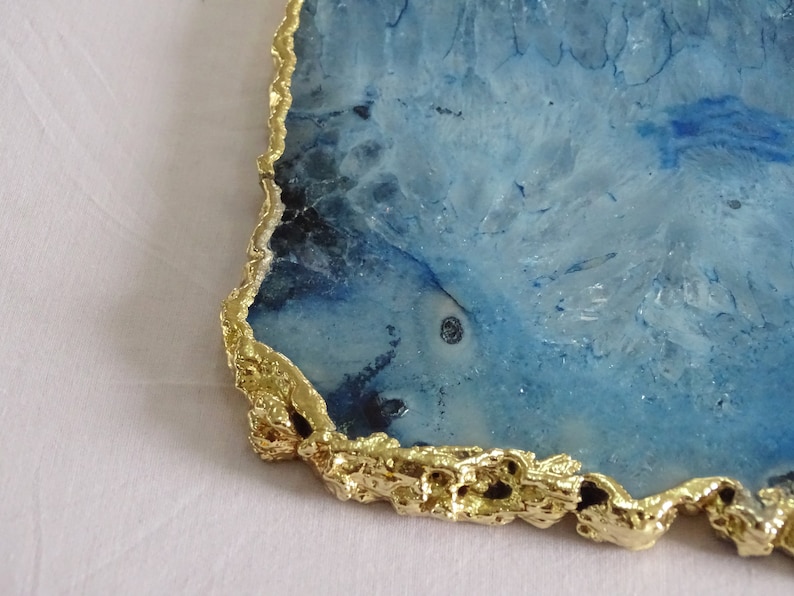 Blue Agate Cheese Platter/tray, Table Decor, Natural Stone Platter ...