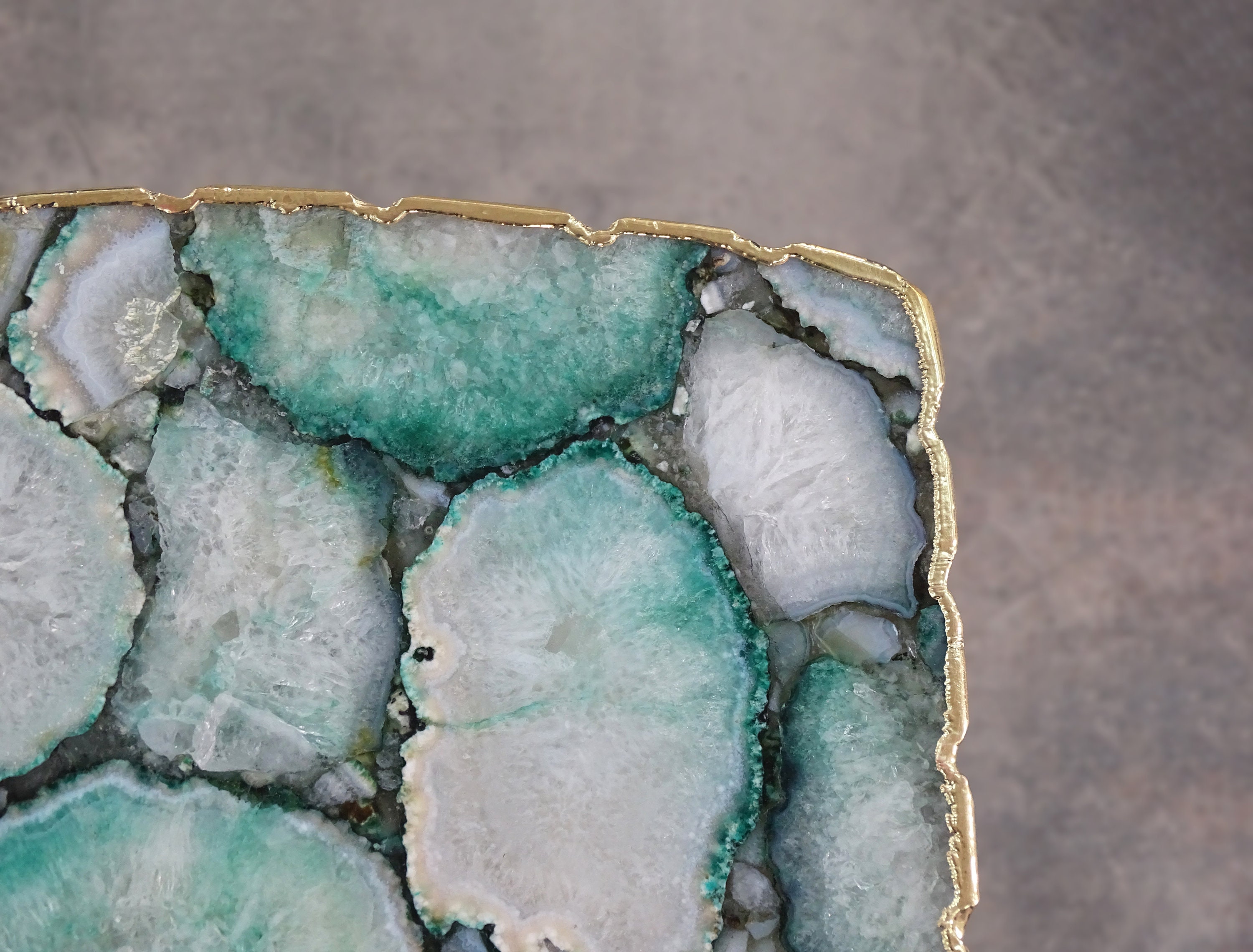 Green Agate Drink Table With Uneven Edges Composite Agate - Etsy