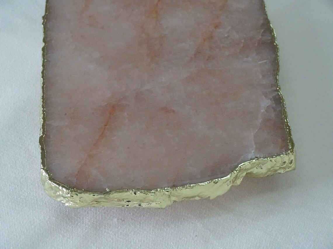 Rose Quartz Cheese Platter/tray Table Decor Natural Stone | Etsy
