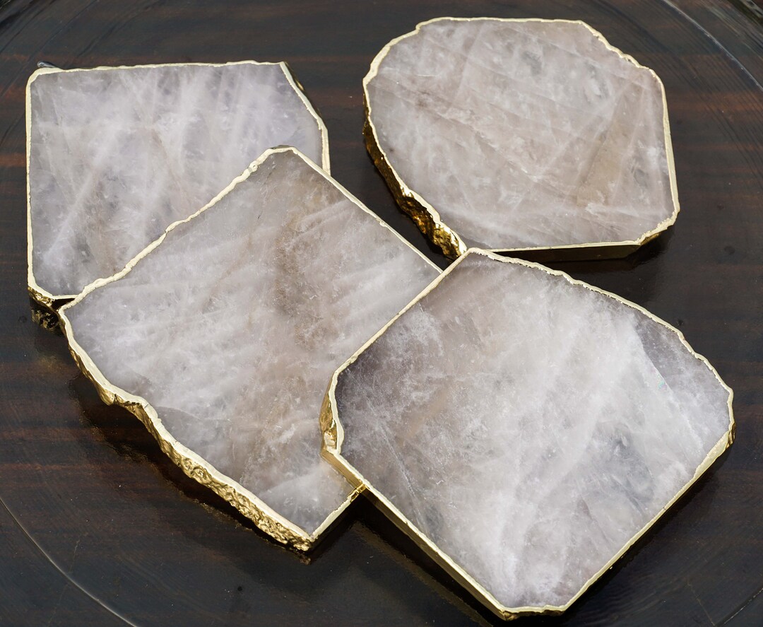 Smoky Quartz Coaster Set of 4. - Etsy