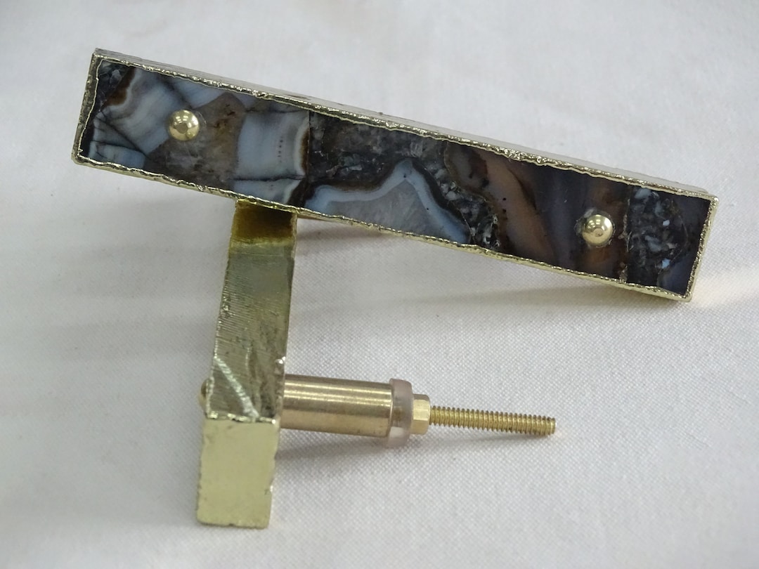 Gray Agate Handle/pull, Interior Decorative Handle, Cabinet Drawer Pull ...