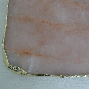 Rose Quartz Cheese Platter/tray Table Decor Natural Stone - Etsy