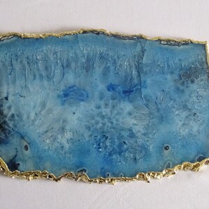 Blue Agate Cheese Platter/tray, Table Decor, Natural Stone Platter ...