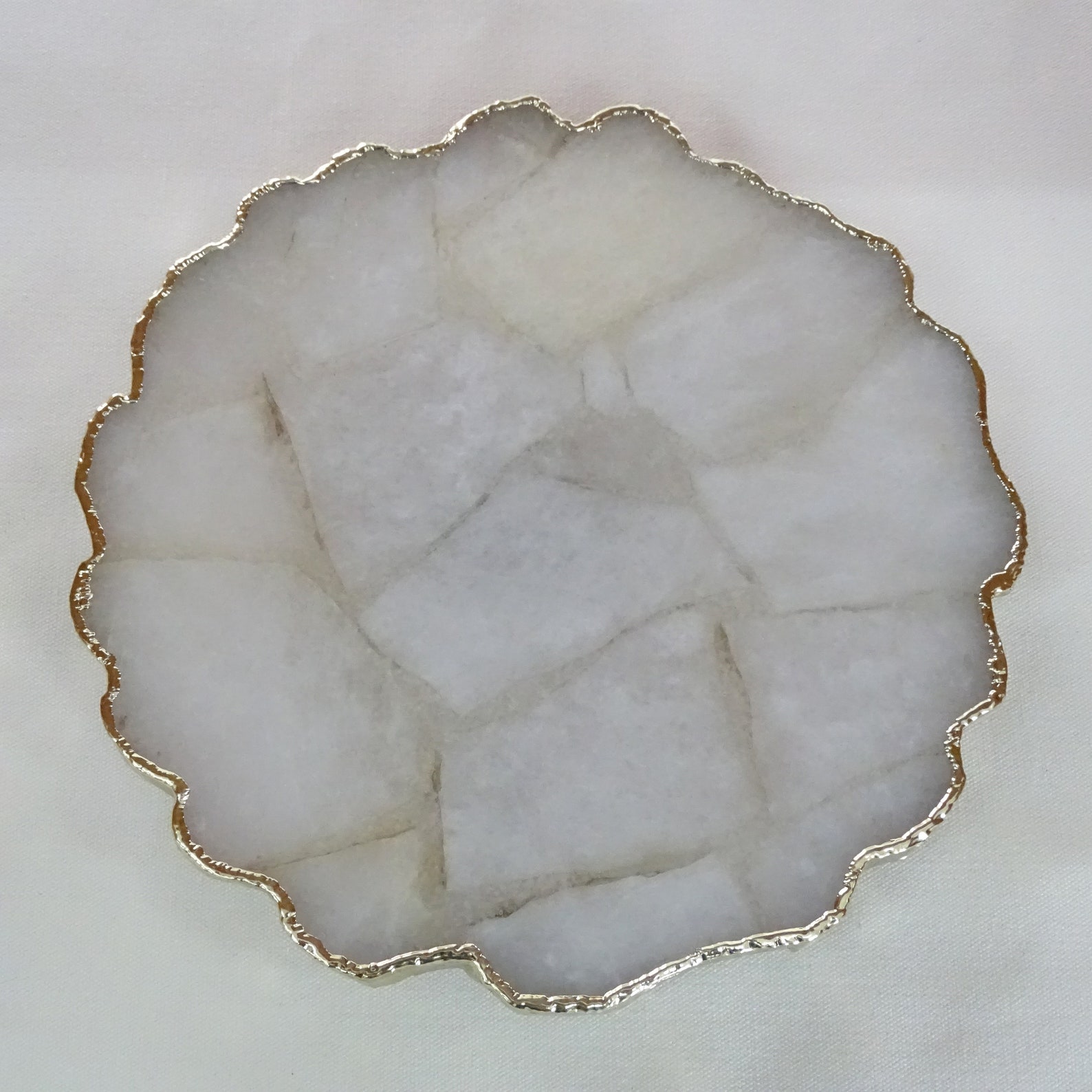 White Agate Cheese Platter and Coasters Set Table Decor - Etsy