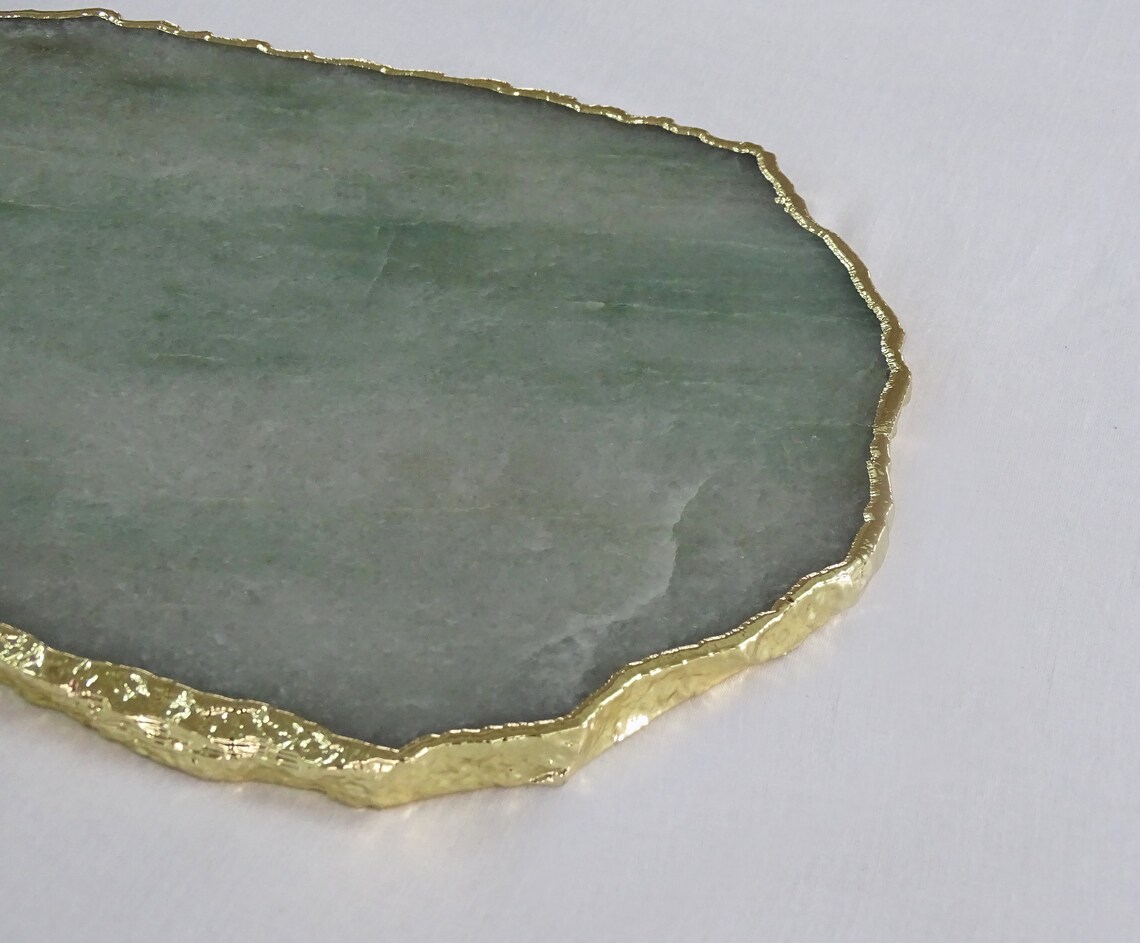 Green Aventurine Cheese Platter/Tray Table Decor House | Etsy