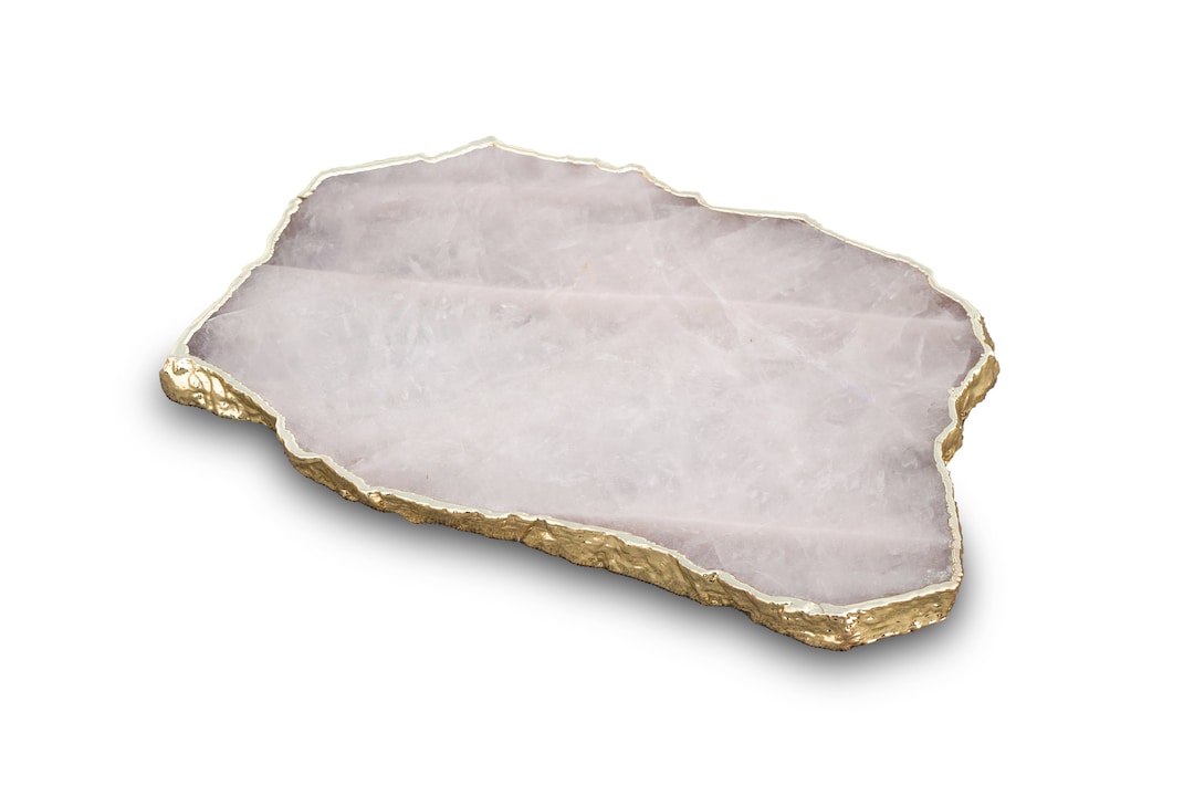 Rose Quartz Cheese Platter/tray, Table Decor, Natural Stone Platter ...