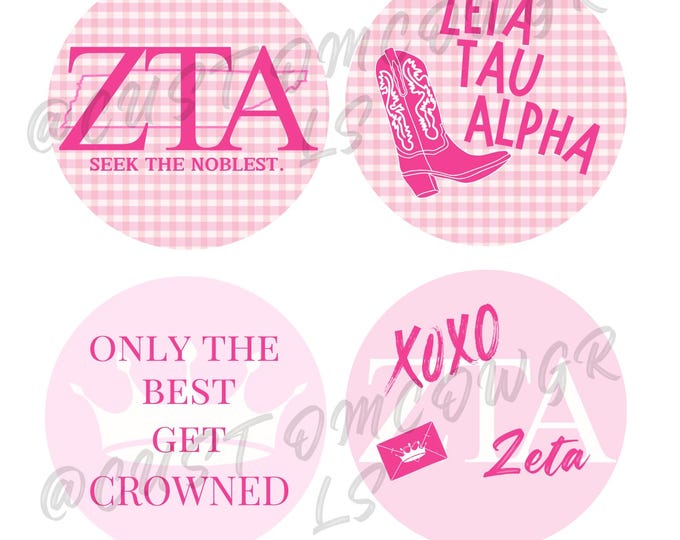 Zeta Tau Alpha Pins - Pink - Etsy