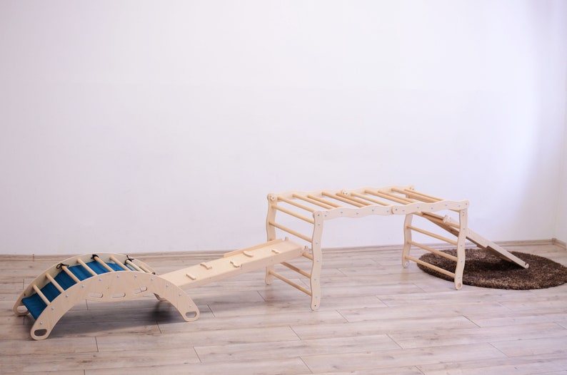 Large Climbing Arch & Swing Safety Mat / Wooden Rocker / - Etsy