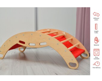 Large Climbing Arch & Swing Safety Mat / Wooden Rocker / - Etsy