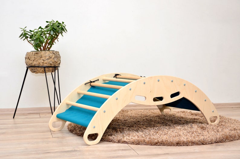 Large Climbing Arch & Swing Safety Mat / Wooden Rocker / - Etsy