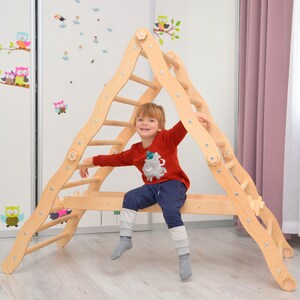 Set 2in1 Large Climbing Triangle + Sliding Ramp / Transformable Climber ...