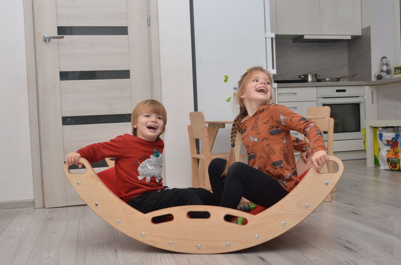 Large Climbing Arch & Swing Safety Mat / Wooden Rocker / - Etsy