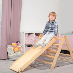 Set 2in1 Large Climbing Triangle + Sliding Ramp / Transformable Climber ...