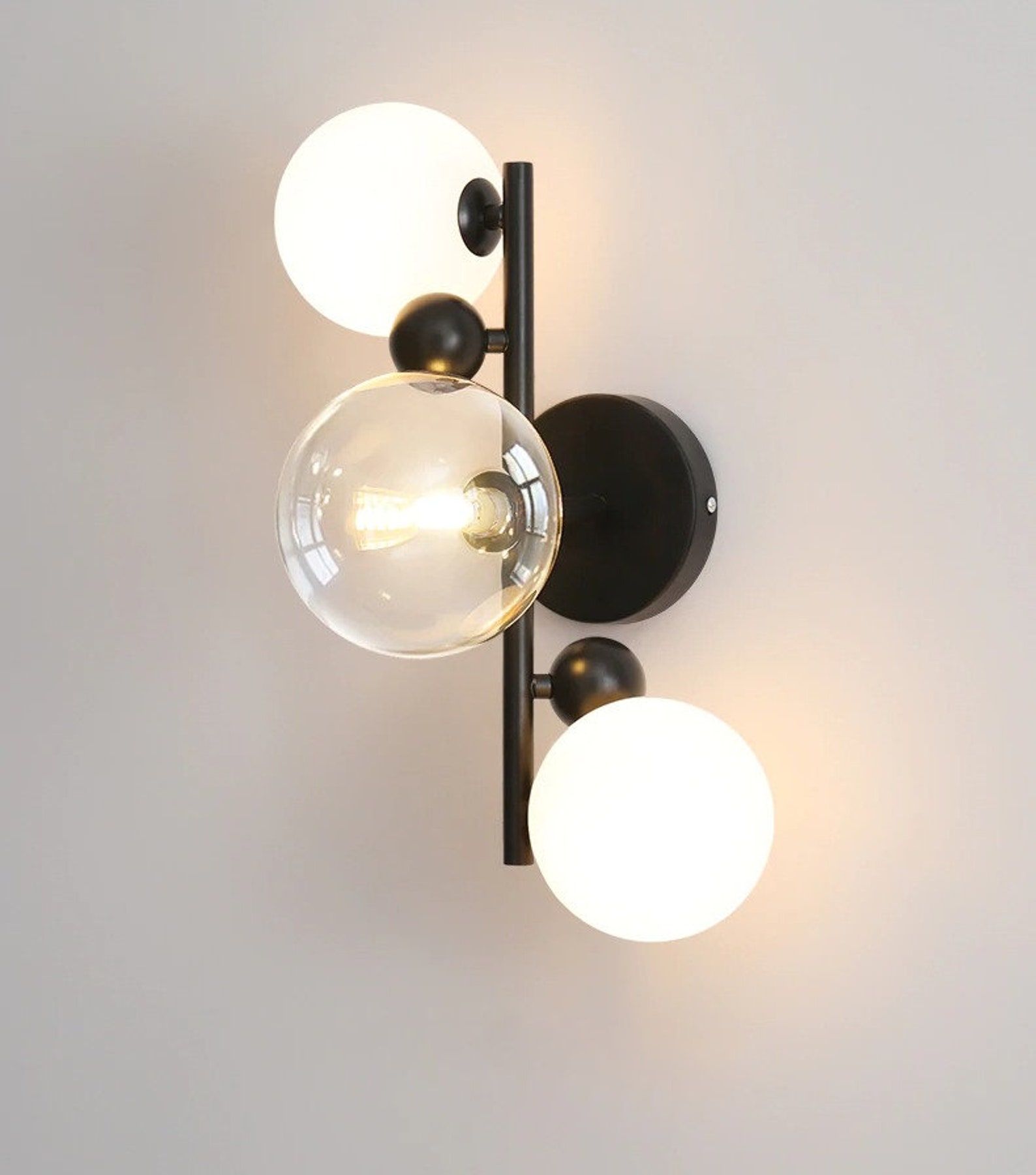 Wall Glass Light Wall Sconce Lighting Fixture Home Decor White | Etsy