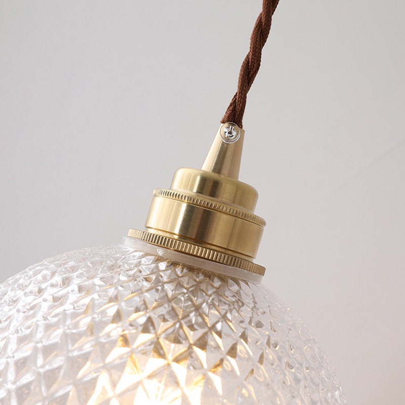 Clear Globe Ball Shape Glass Pendant Light Plug in Hanging - Etsy