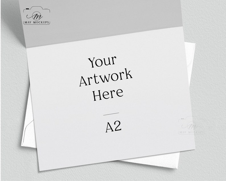 Open A2 Blank Card Mockup, Inside A2 Card Mock-up for Instant JPEG ...
