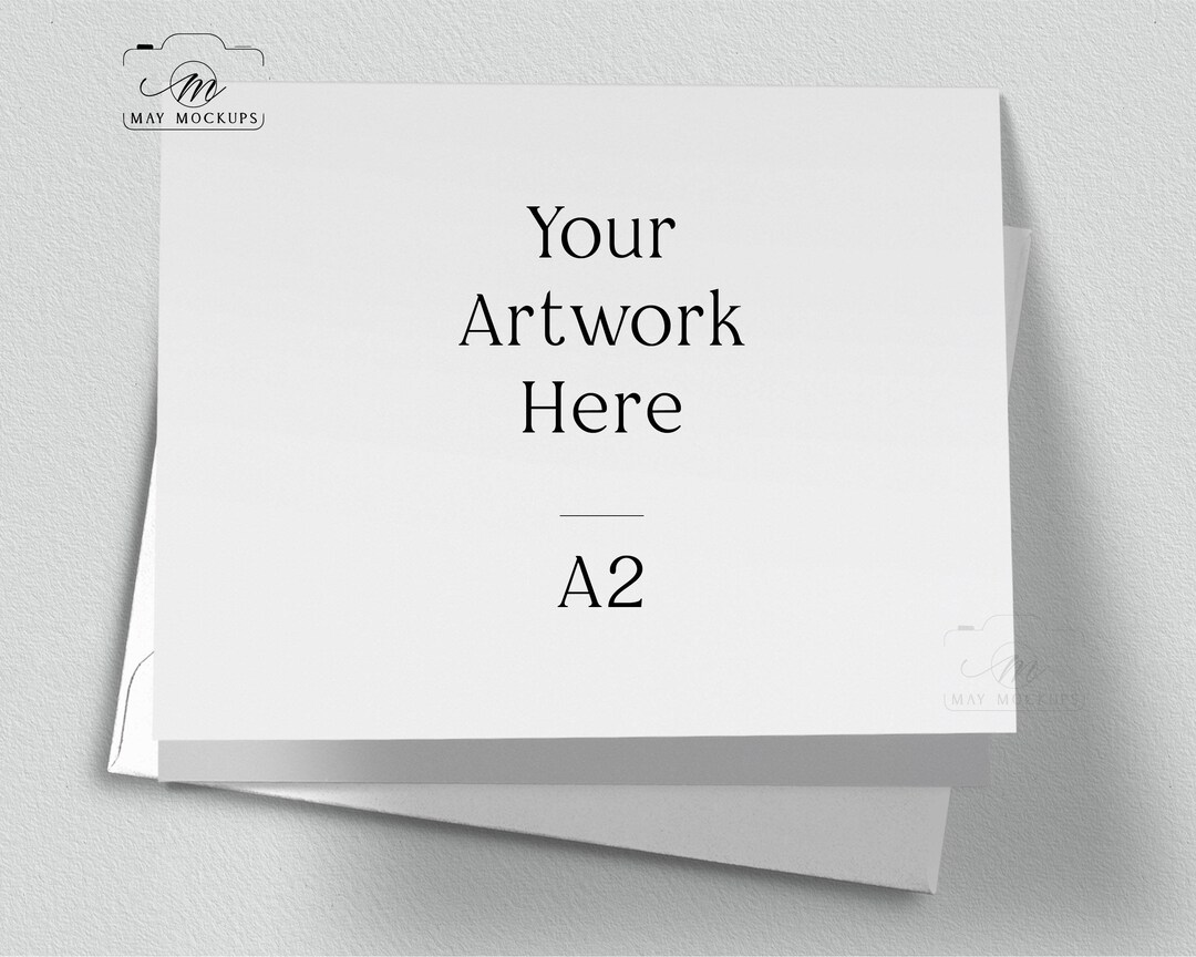 A2 Greeting Card Mockup, A2 Card Mock-up, Partial Open Card for Instant ...