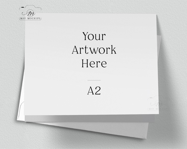 A2 Greeting Card Mockup, A2 Card Mock-up, Partial Open Card for Instant ...