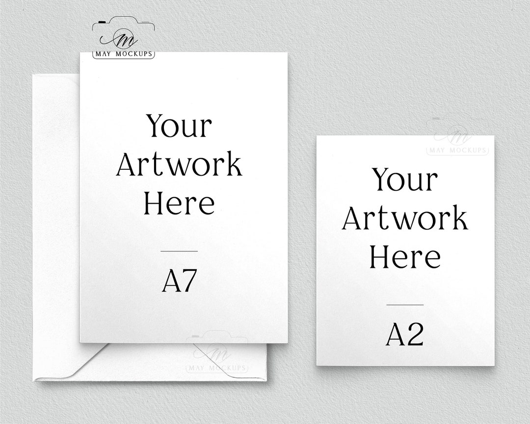 Wedding Invite Mockup With A7 and A2 Card, A7 Mockup Instant JPEG ...