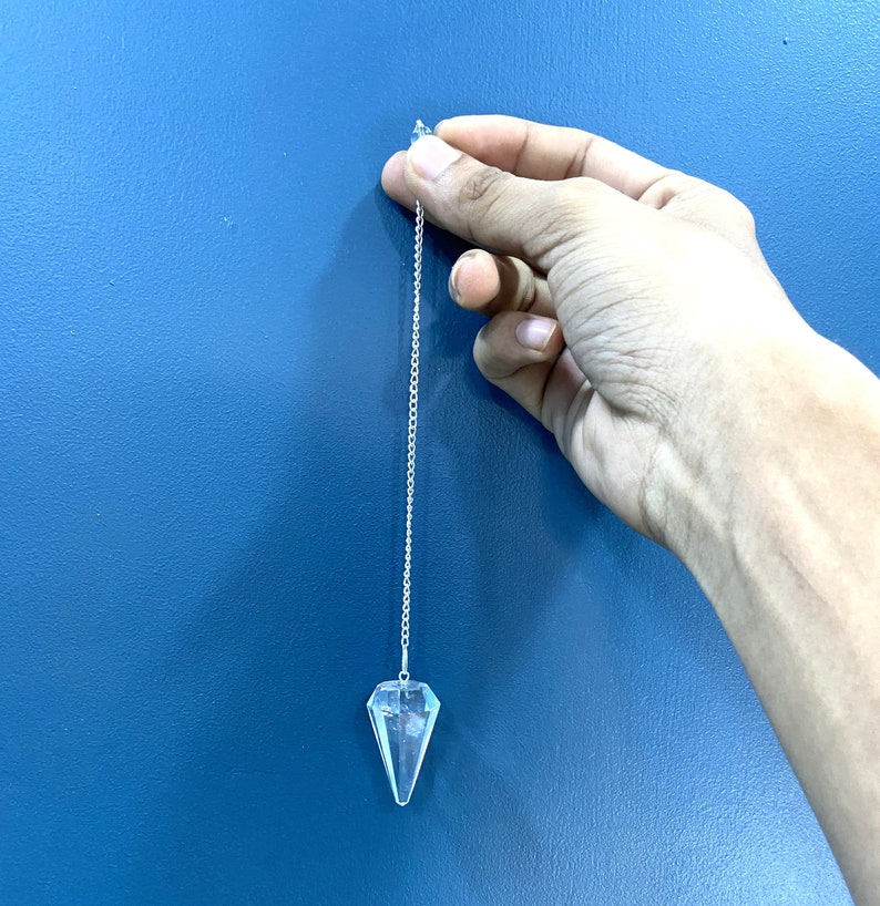 100pec Clear Quartz Crystal Pendulum Dowsing Healing Clear Quartz ...