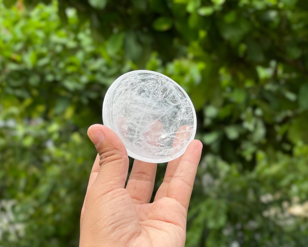 Hand Carved Clear Quartz Crystal Bowl | Meditation Altar Decor, Energy ...