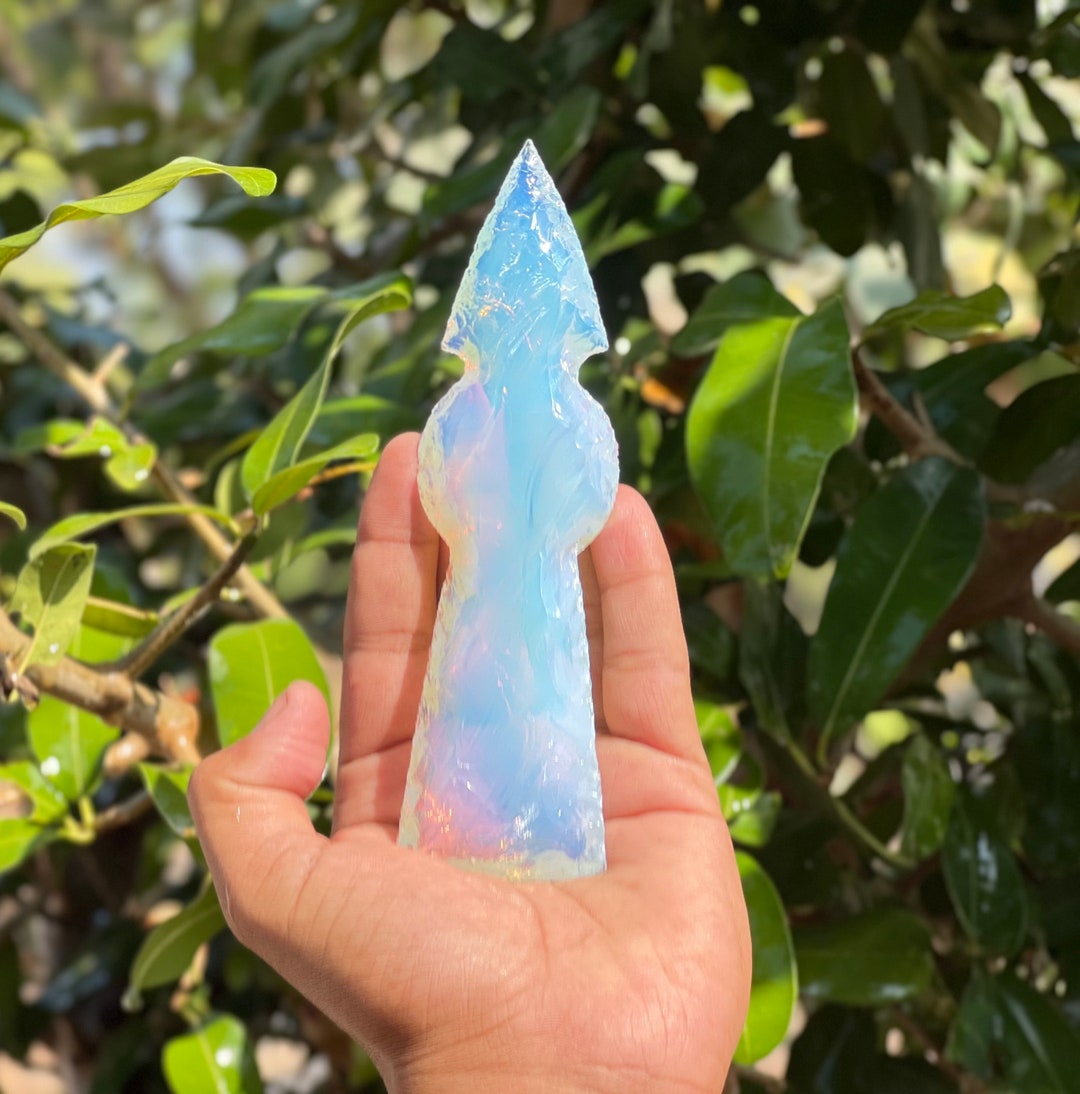 Hand Carved Opalite Tomahawk Head: Metaphysical Meditation Decor (6 ...
